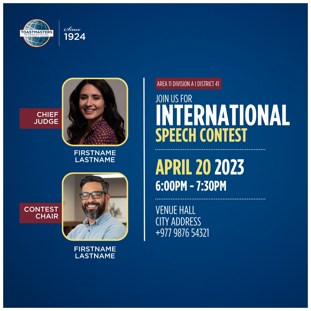 Contest Templates – District 41 Toastmasters