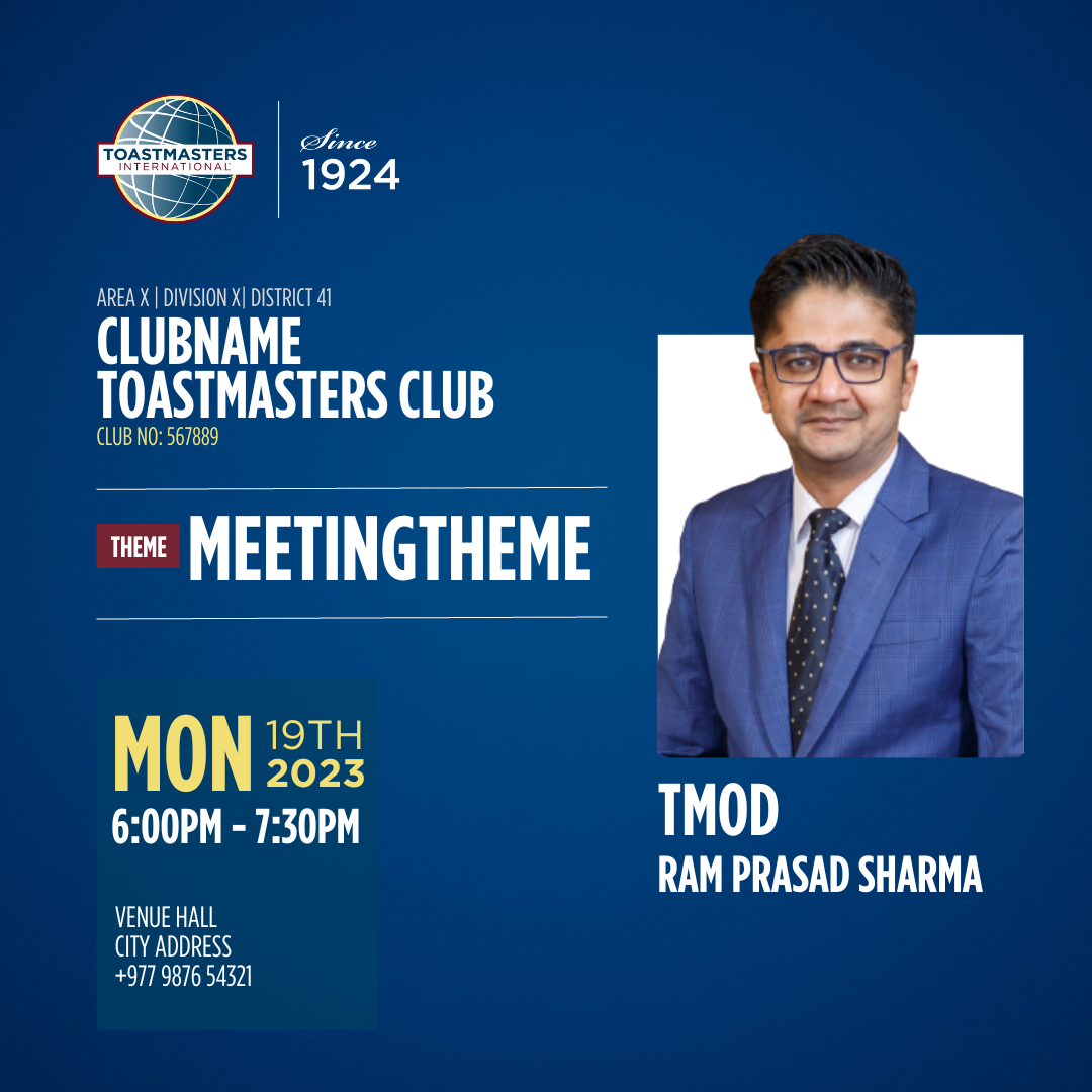 Meeting Templates (Club) – District 41 Toastmasters